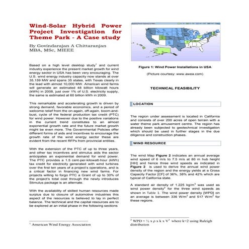 Wind Solar Hybrid Power Project Investigation For Theme Parks A Case ...
