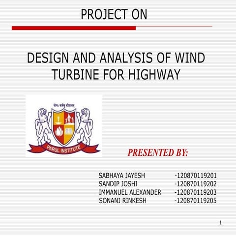 Wind turbine project presentation | PPTX
