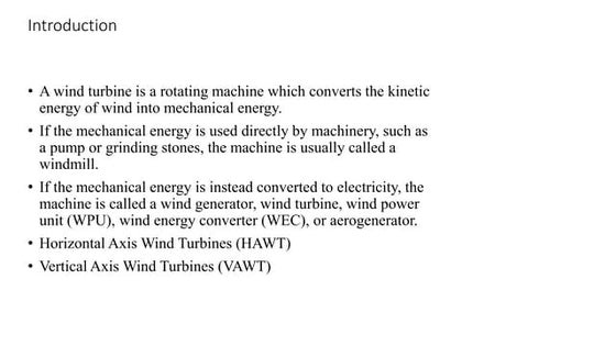 Fixed and variable speed turbine | PPT