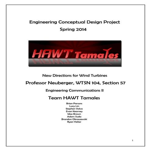Wind turbine final report | PDF
