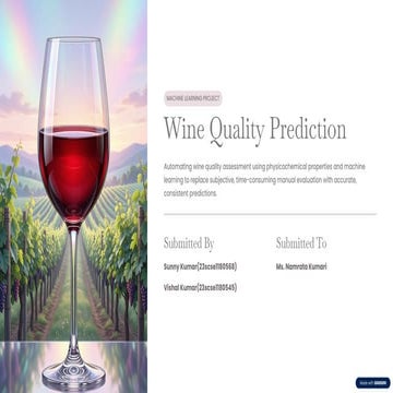 Wine Quality Prediction Eda And Classification Pptx