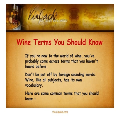 Wine Terms You Should Know | PPT
