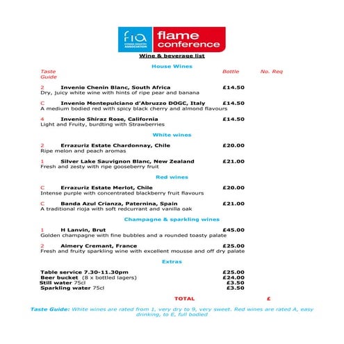 Wine and beverage price list | PDF