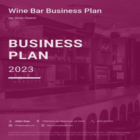 Wine Bar Business Plan Example | Upmetrics | PDF | Business ...