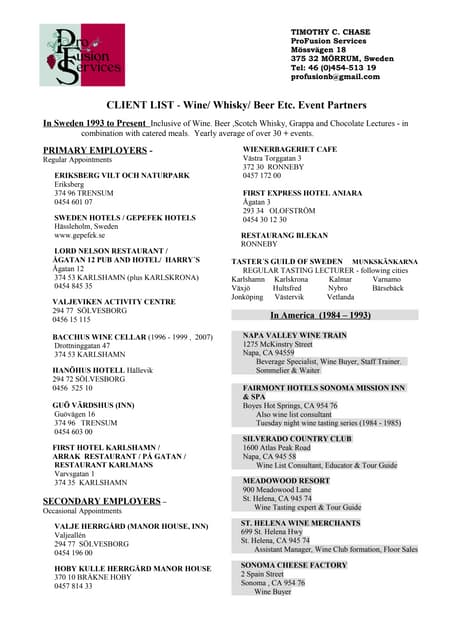 Tour client list 16 | PDF