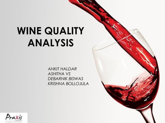 Wine Quality Analysis Using Machine Learning | PPT