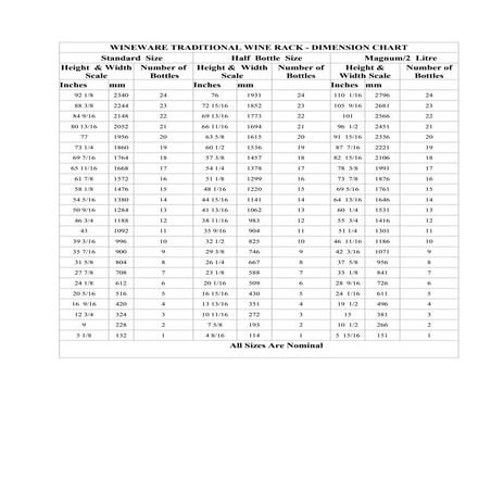 Wineware traditional wine_rack_measurements | PDF