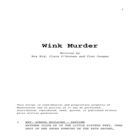 Wink murder script | ODT