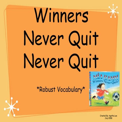 Winners Never Quit | PPT | Sports