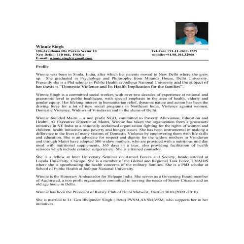 Winnie profile 2011 with picture | PDF