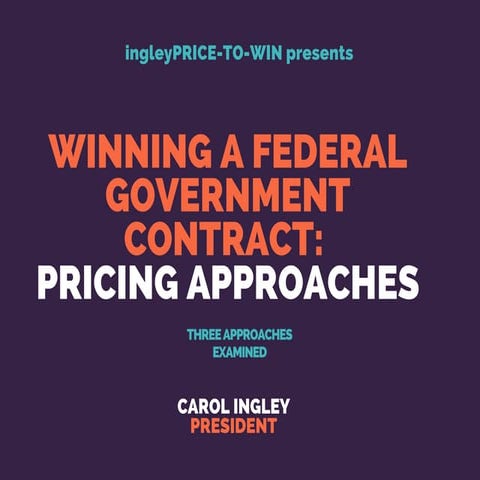 Winning a Federal Government Contract -- Pricing Approaches | PDF