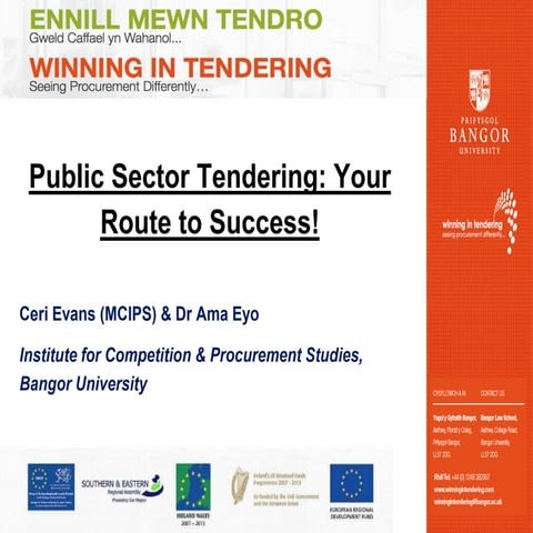Public sector tendering - your route to success | PPSX | Business ...
