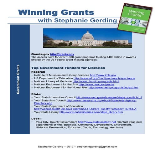 Winning Library Grant Sources and Resources | DOCX
