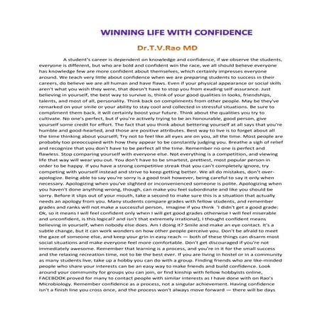 Winning life with confidence | PDF