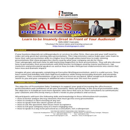 Winning sales presentation skills public program course brochure by i ...
