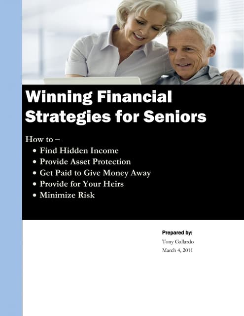Winning Financial Strategies For Seniors presentations