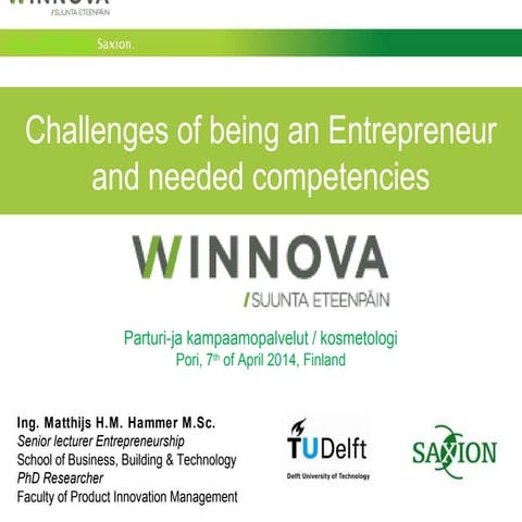 Introduction on Entrepreneurship @ Winnova Pori, Finland | PPT