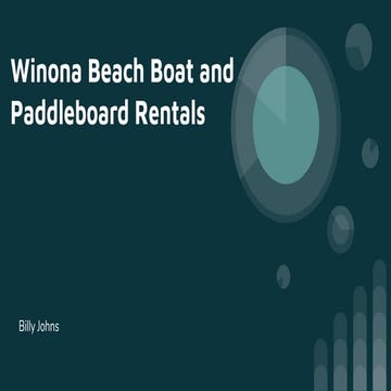 Winona Beach Boat and Paddleboard Rentals: Billy Johns | PDF