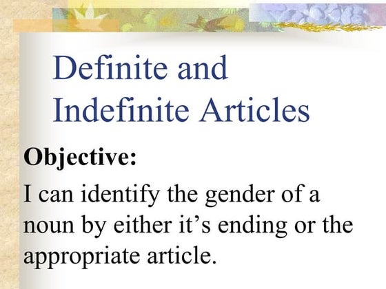 The definite article.el articulo definido. | PDF