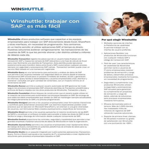 Winshuttle transaction-productbrochure-es | PDF