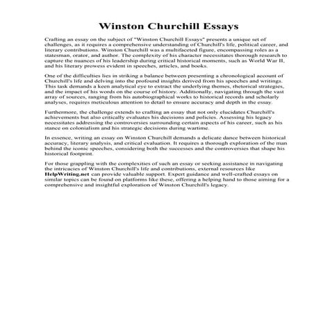 Winston Churchill Essays | PDF