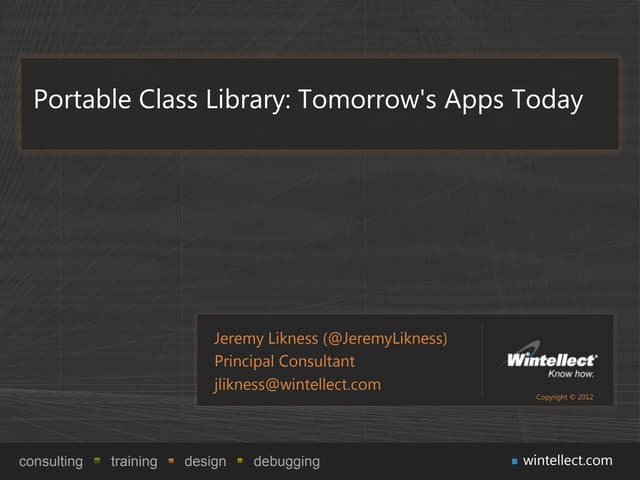 Wintellect Devscovery Portable Class Library Ppt