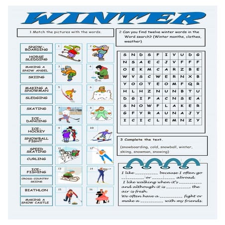 Winter handout for children | PDF