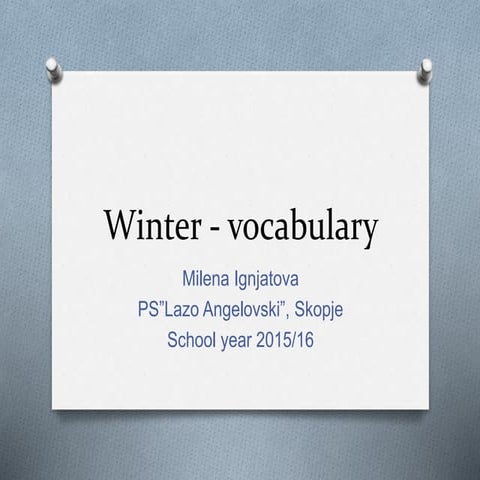 Winter vocabulary | PPT