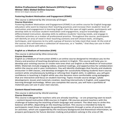 Winter 2021 course descriptions | PDF