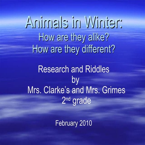 Animals in winter | PPT