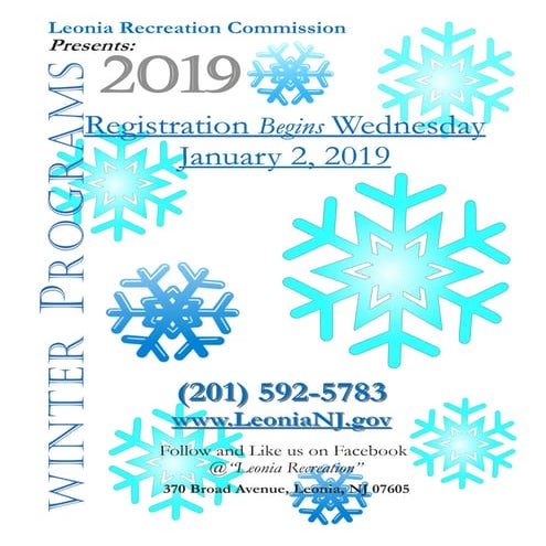 Borough of Leonia Recreation Winter brochure 2019 | PDF