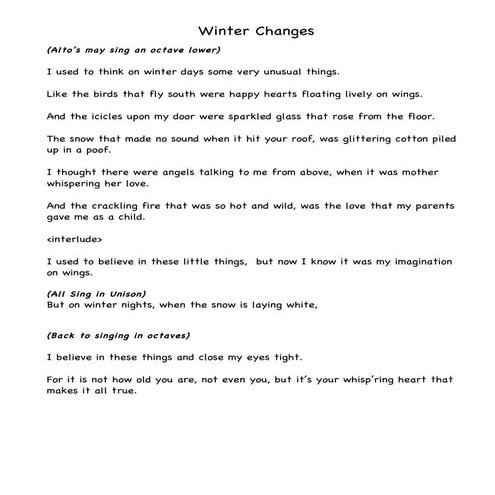 Winter changes | PDF