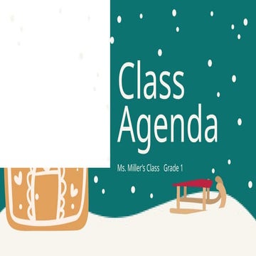Winter Class Agenda Education Presentation in Green Cream and Red ...