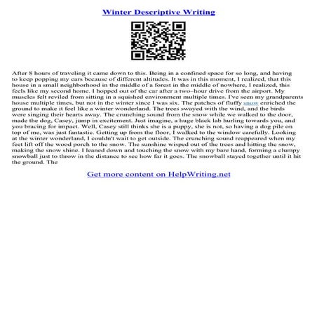 Winter Descriptive Essay | PDF