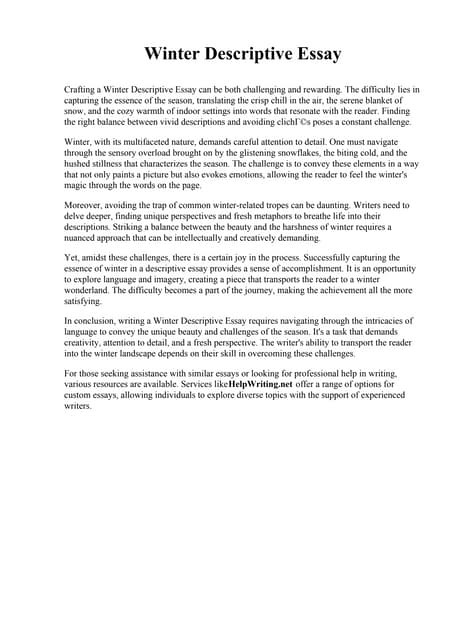 Essay Writing Descriptive | PDF