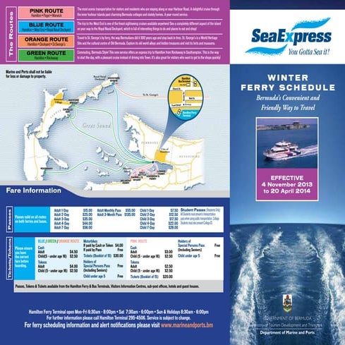 Bermuda Winter Ferry Schedule 2014 | PPT