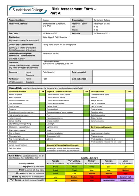 Risk Assessment Template Pdf Free Risk Assessment Template