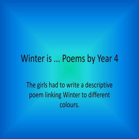 Winter is poems by year 4 | PPTX
