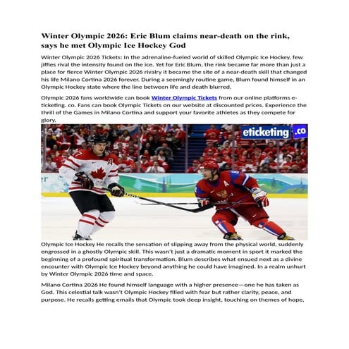 Winter Olympic 2026 Eric Blum claims near-death on the rink, says he ...