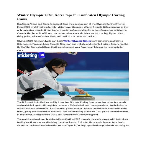 Winter Olympic 2026 Korea tops four unbeaten Olympic Curling teams.docx
