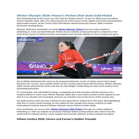 Winter Olympic 2026 Munro’s Perfect Shot Seals Gold Medal.docx