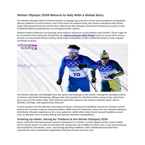 Winter Olympic 2026 Returns to Italy With a Global Story.docx