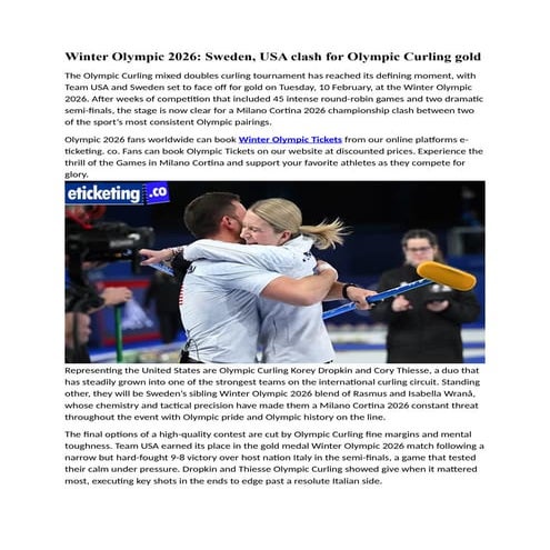 Winter Olympic 2026 Sweden, USA clash for Olympic Curling gold.docx