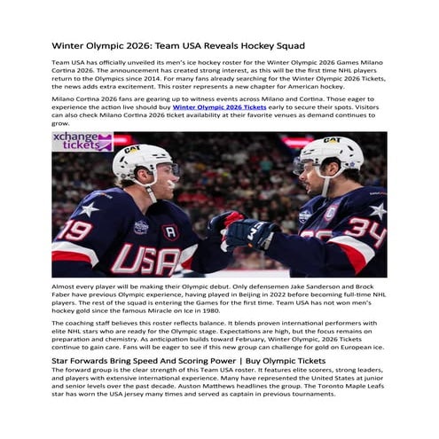 Team Canada Reveals Hockey Roster for Winter Olympic 2026.docx