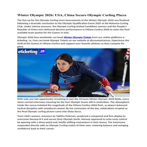 Winter Olympic 2026 USA, China Secure Olympic Curling Places.docx