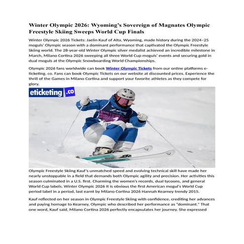 Winter Olympic 2026 Wyoming’s Sovereign of Magnates Olympic Freestyle ...