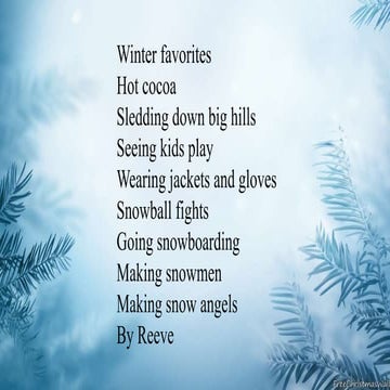 Winter Hot Cocoa Poem