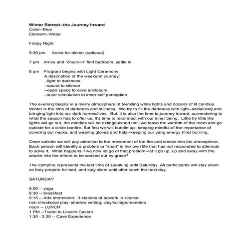 Winter Retreat--the Journey Inward | PDF