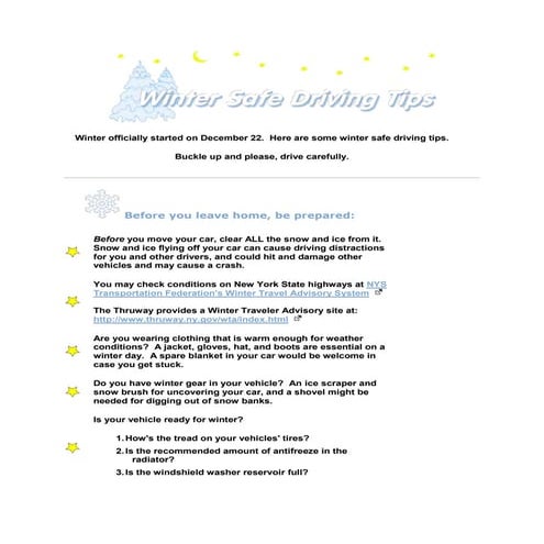 Winter Safe Driving Tips | PDF