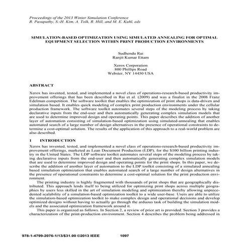 SIMULATION-BASED OPTIMIZATION USING SIMULATED ANNEALING FOR OPTIMAL EQUIPMENT SELECTION WITHIN ...